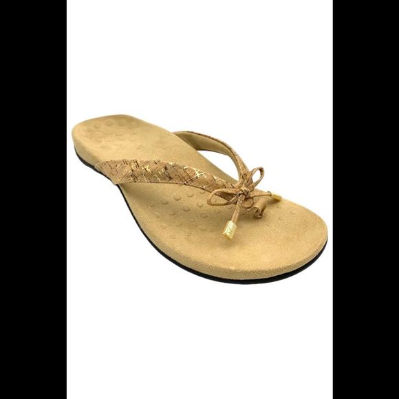 Vionic | Shoes | Vionic Womens Orthotic Sandals Bella Ii Gold Cork ...